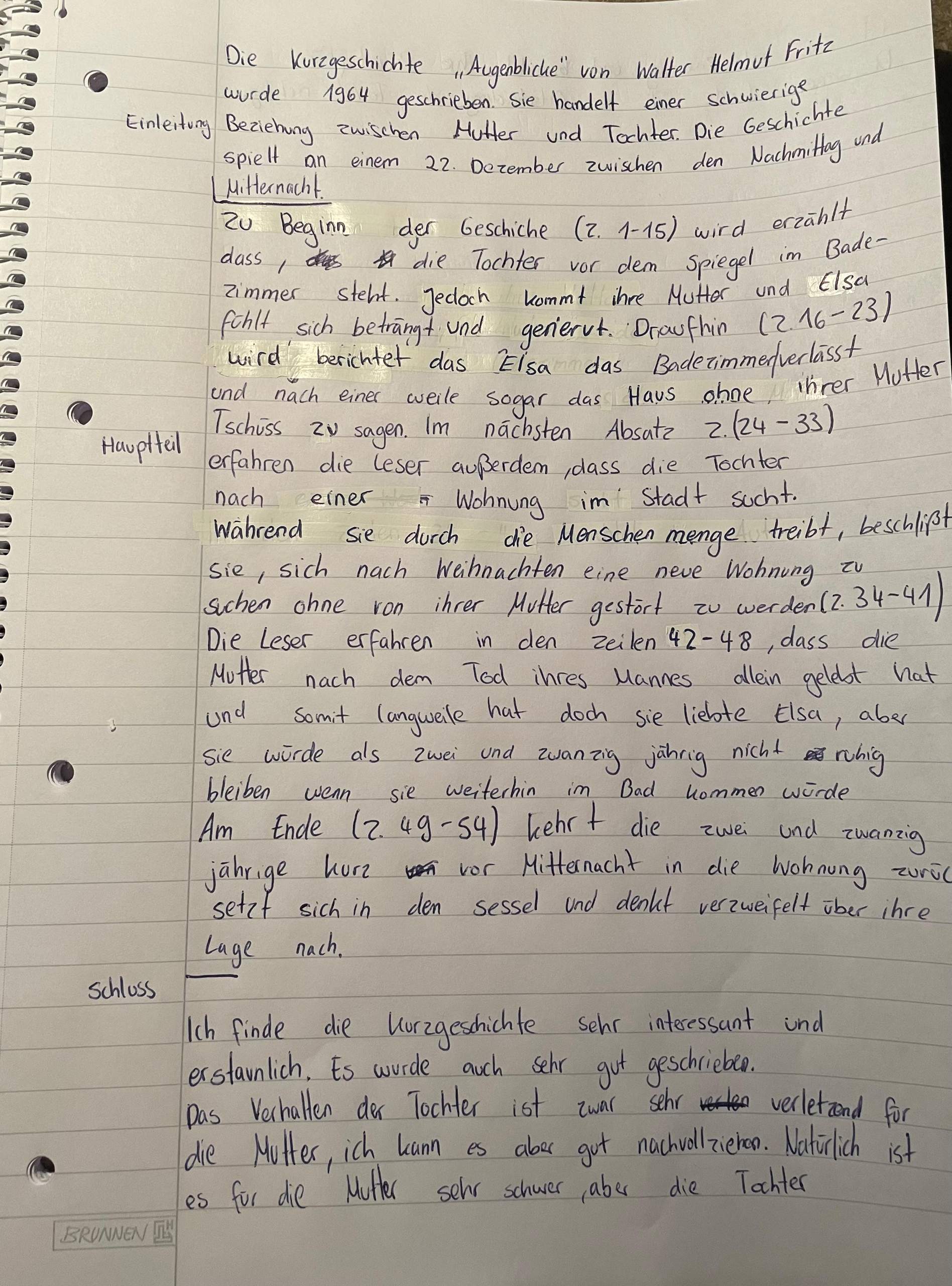 Inhaltsangabe wie soll ich am besten zusammenfassen? (Deutsch, Sprache)