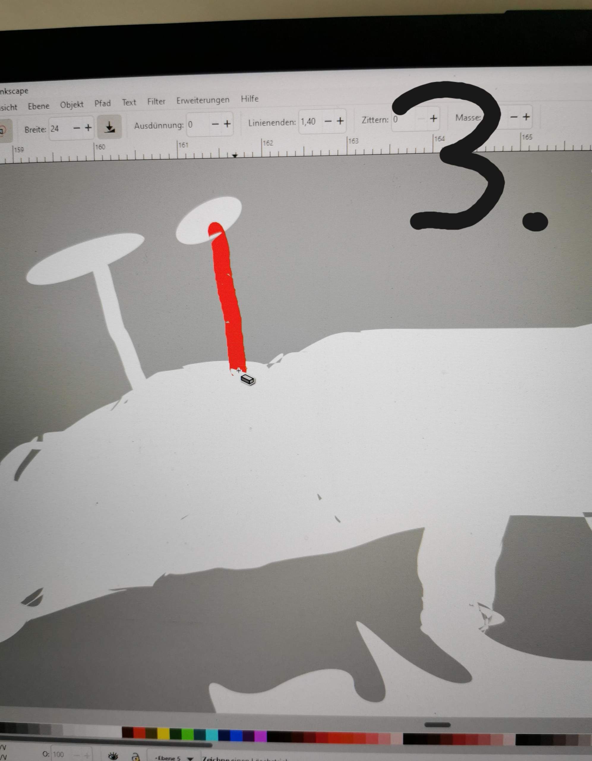 Inkscape, Problem mit Radierer, Was mache ich falsch? (Bildbearbeitung ...