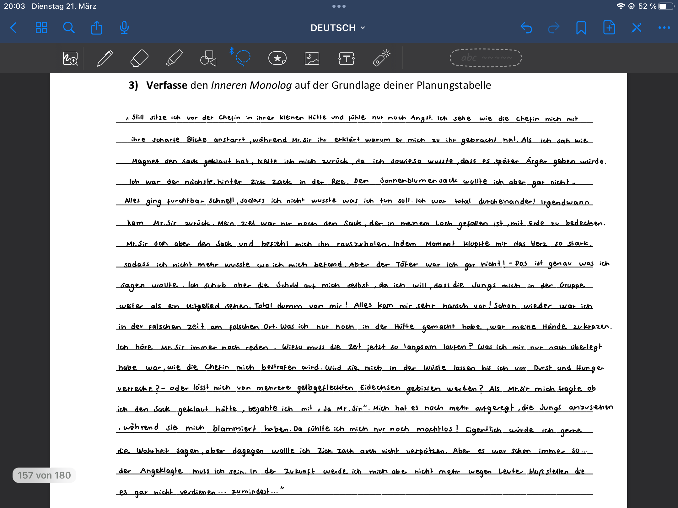 INNEREN MONOLOG? (Hausaufgaben)