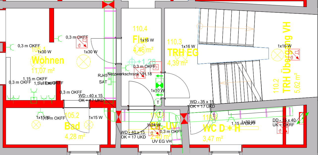 Installationsplan Steckdose Symbol für Aufputz - Unterputz? (Strom ...