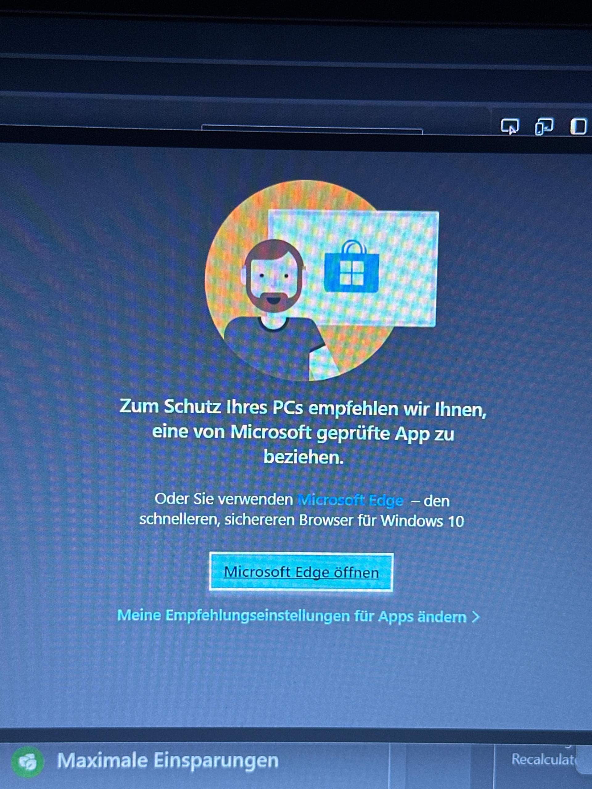 Intalieren von apps aus edge geht nicht? (PC)