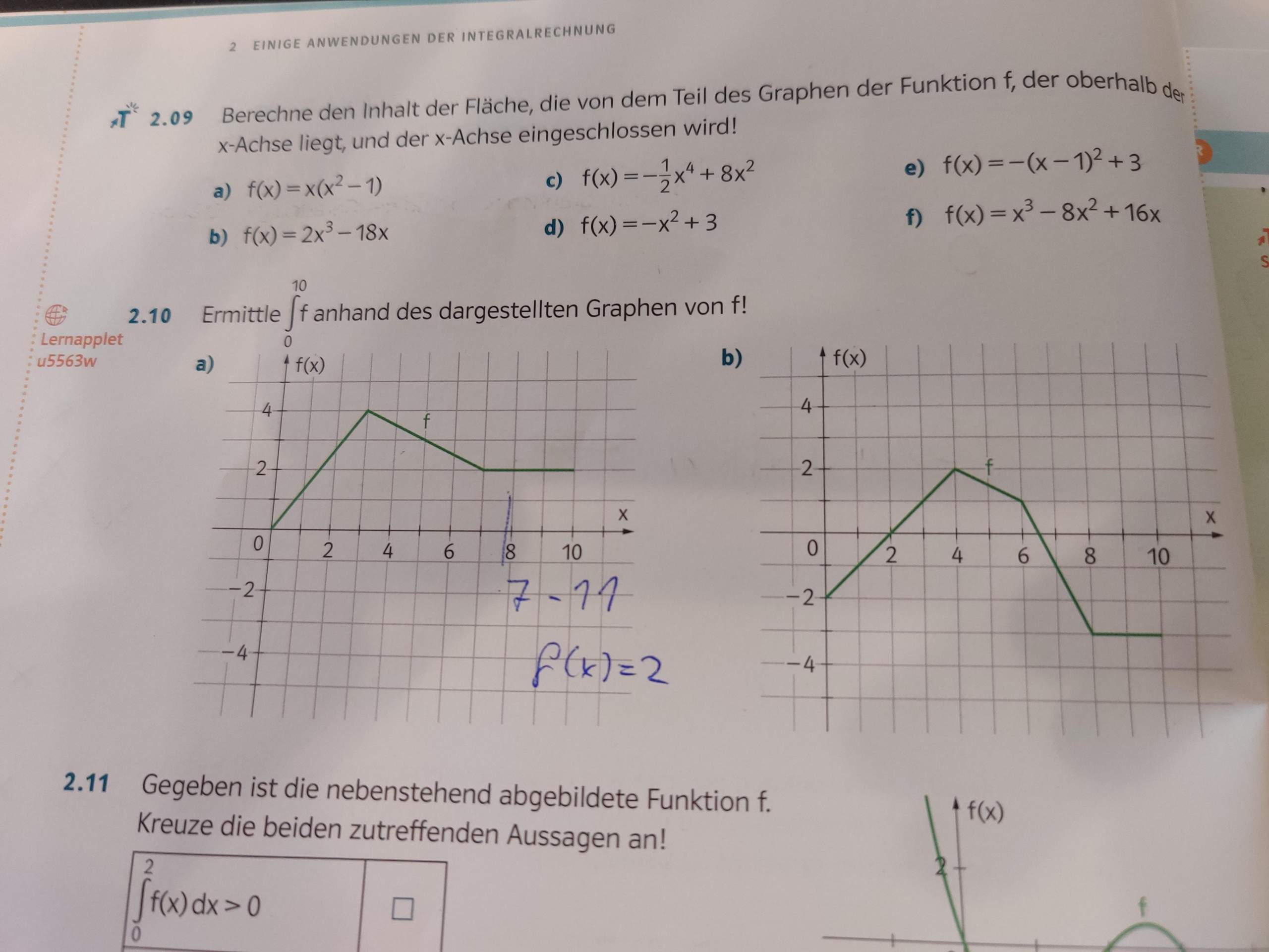 Integral durch Graphen herausfinden? (Funktion, Gleichungen ...