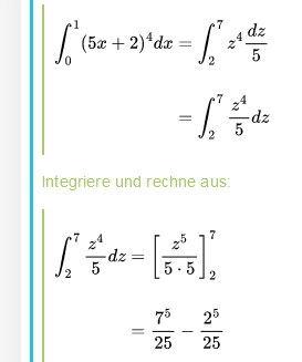 Integration durch Substitution? (rechnen, Funktion, Gleichungen)