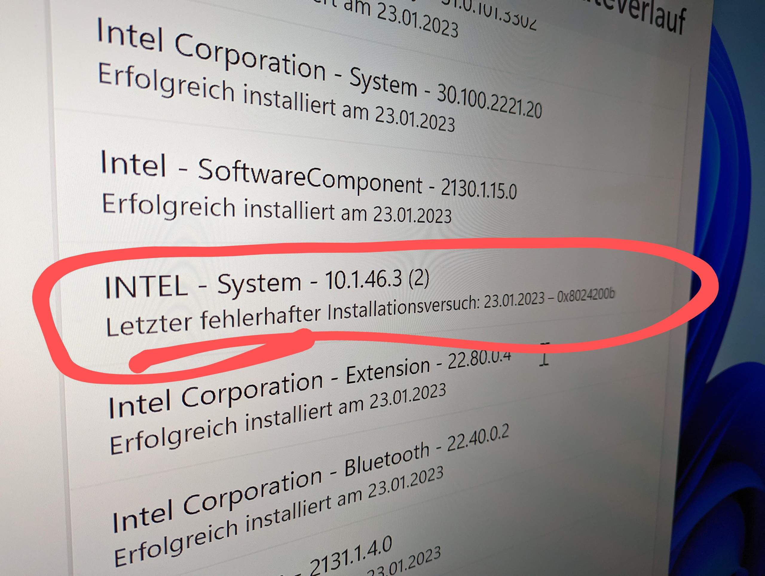 Intel system Fehler bei der installation? (Windows, Microsoft, IT)