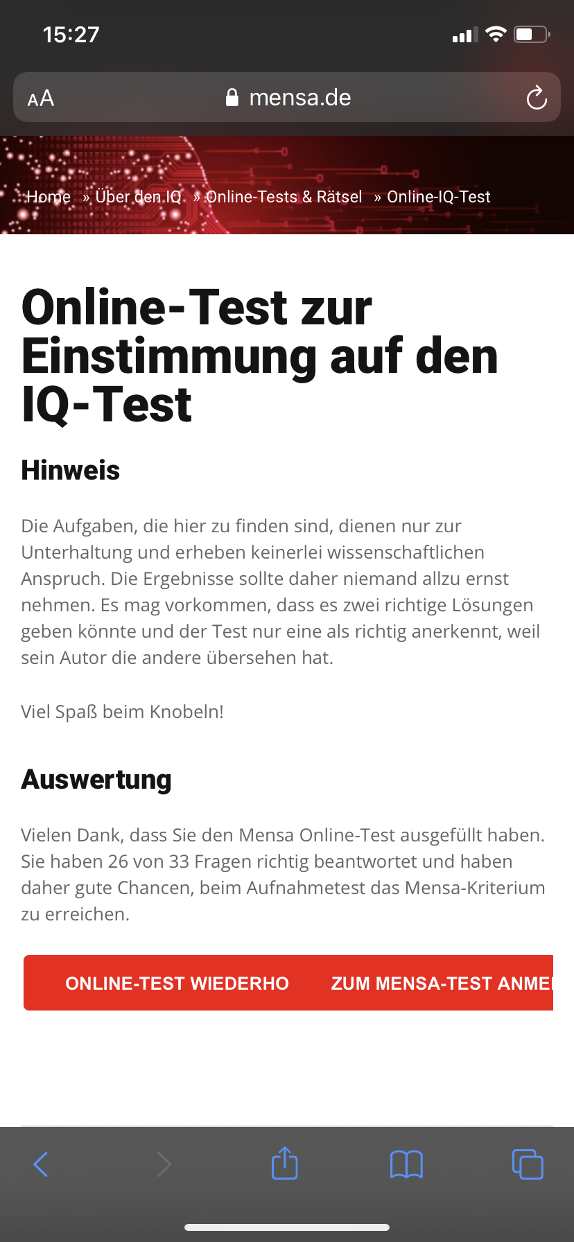 IQ-Test Mensa? (Schule, Intelligenz)