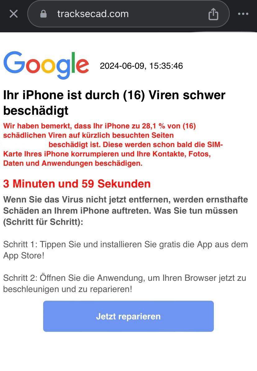Ist das echt? (Virus, Meldung)