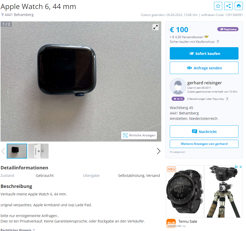 Ist das ein Scam - Apple Watch Series 6? (kaufen, kaufentscheidung ...