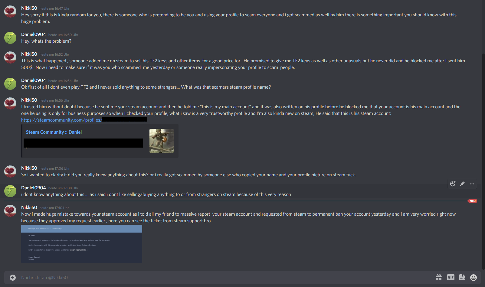 Ist das ein Scamming Versuch? (Computer, Steam, Discord)