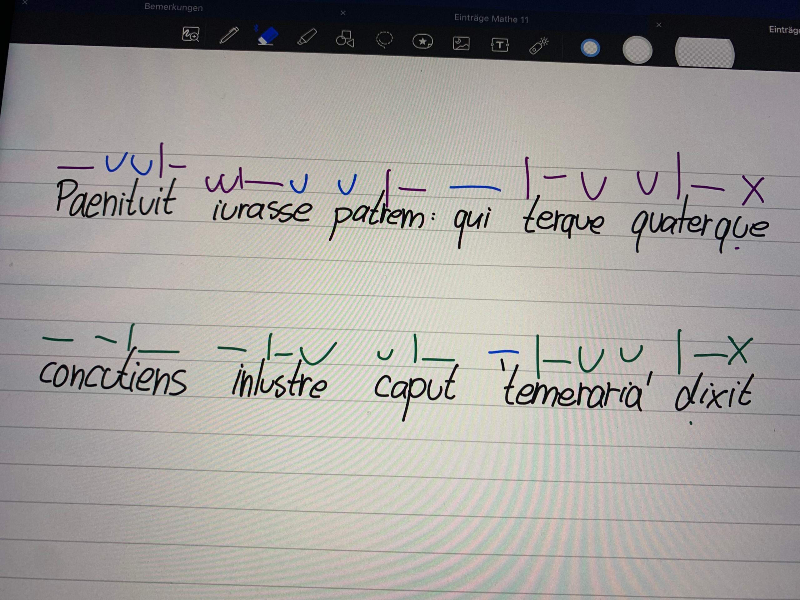 Ist das richtig analysiert (Metrische Analyse/Latein)? (Schule, Sprache ...
