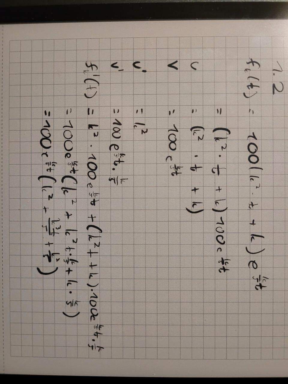 Ist das soweit richtig abgeleitet? (rechnen, Funktion, Gleichungen)