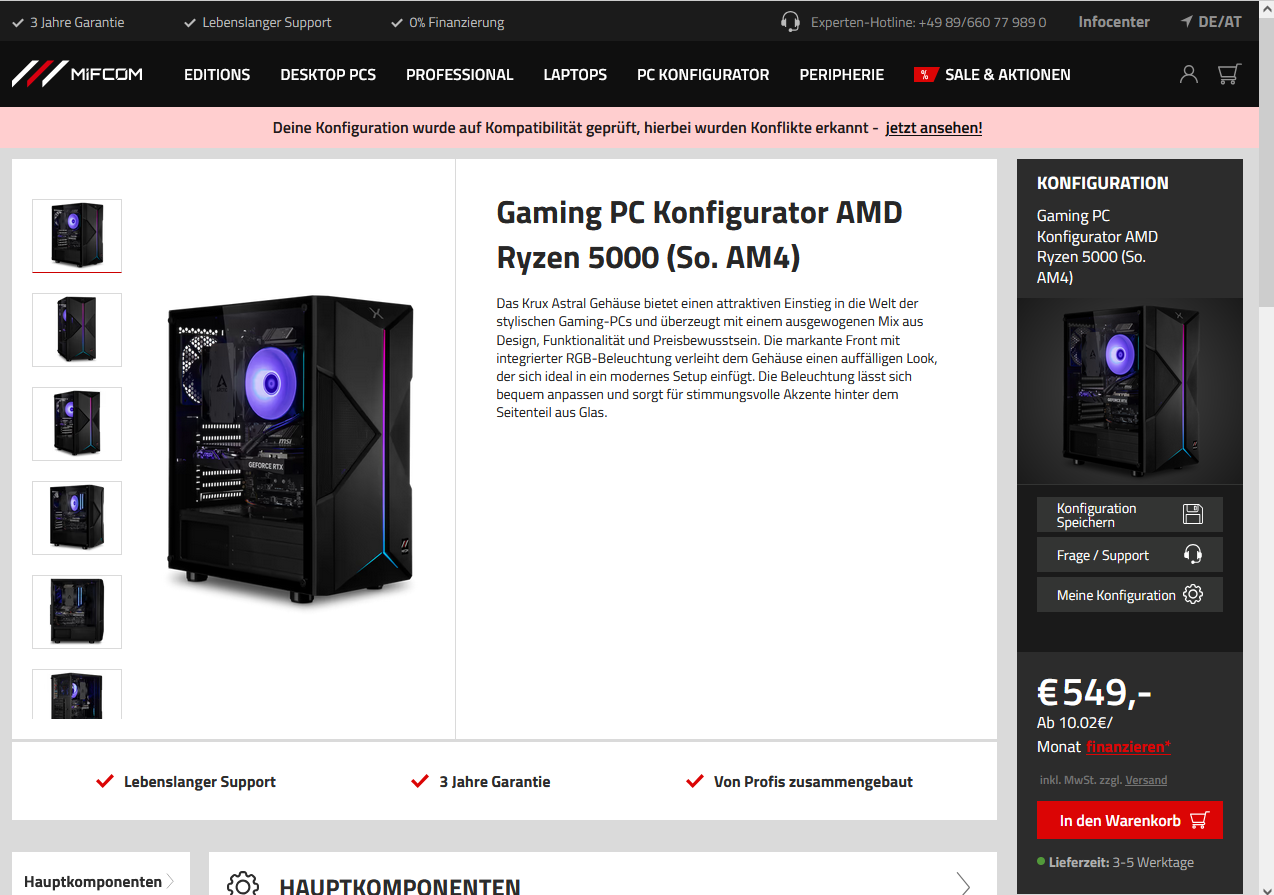 Ist der gaming pc Von Mifcom gut?
