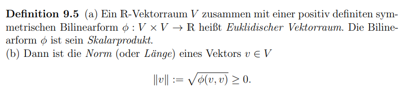 Ist die Bilinearform immer das Skalarprodukt oder nur wenn es positiv ...
