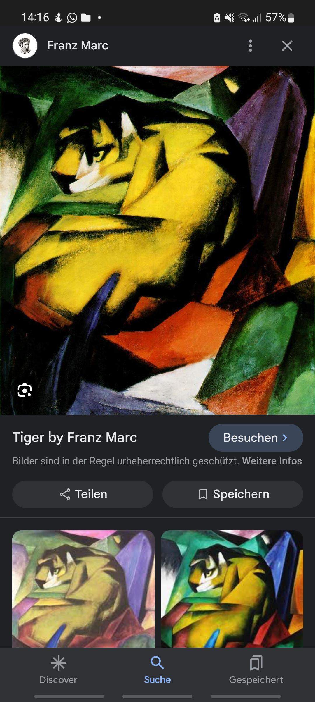 Ist diese Interpretation möglich? "Der Tiger" von Franz Marc? (Künstler ...