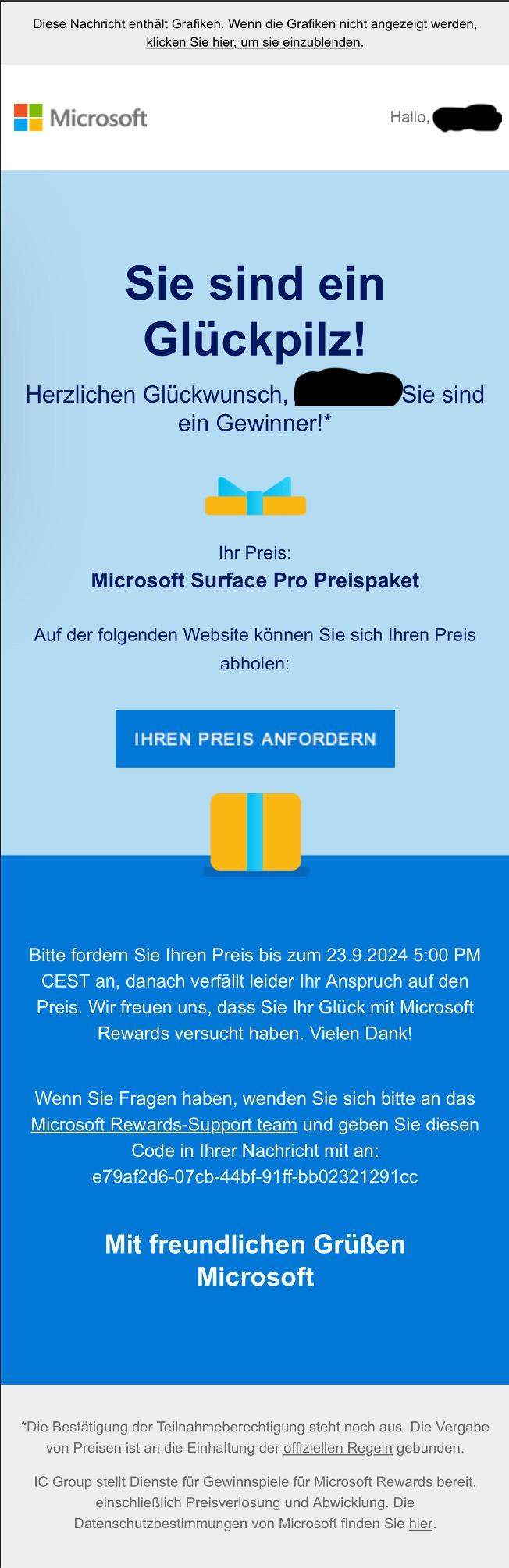 Ist diese Microsoft Rewards Mail echt? (E-Mail, E-Mail-Adresse, richtig)