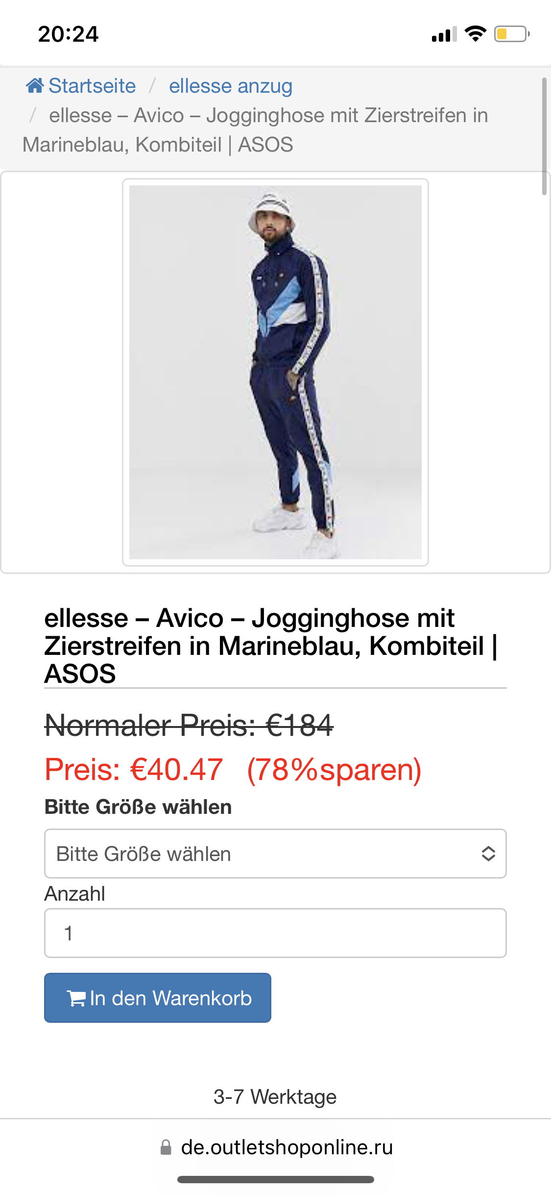 Ist diese Seite mit dem Artikel seriös? (Kleidung, Webseite, Online-Shop)