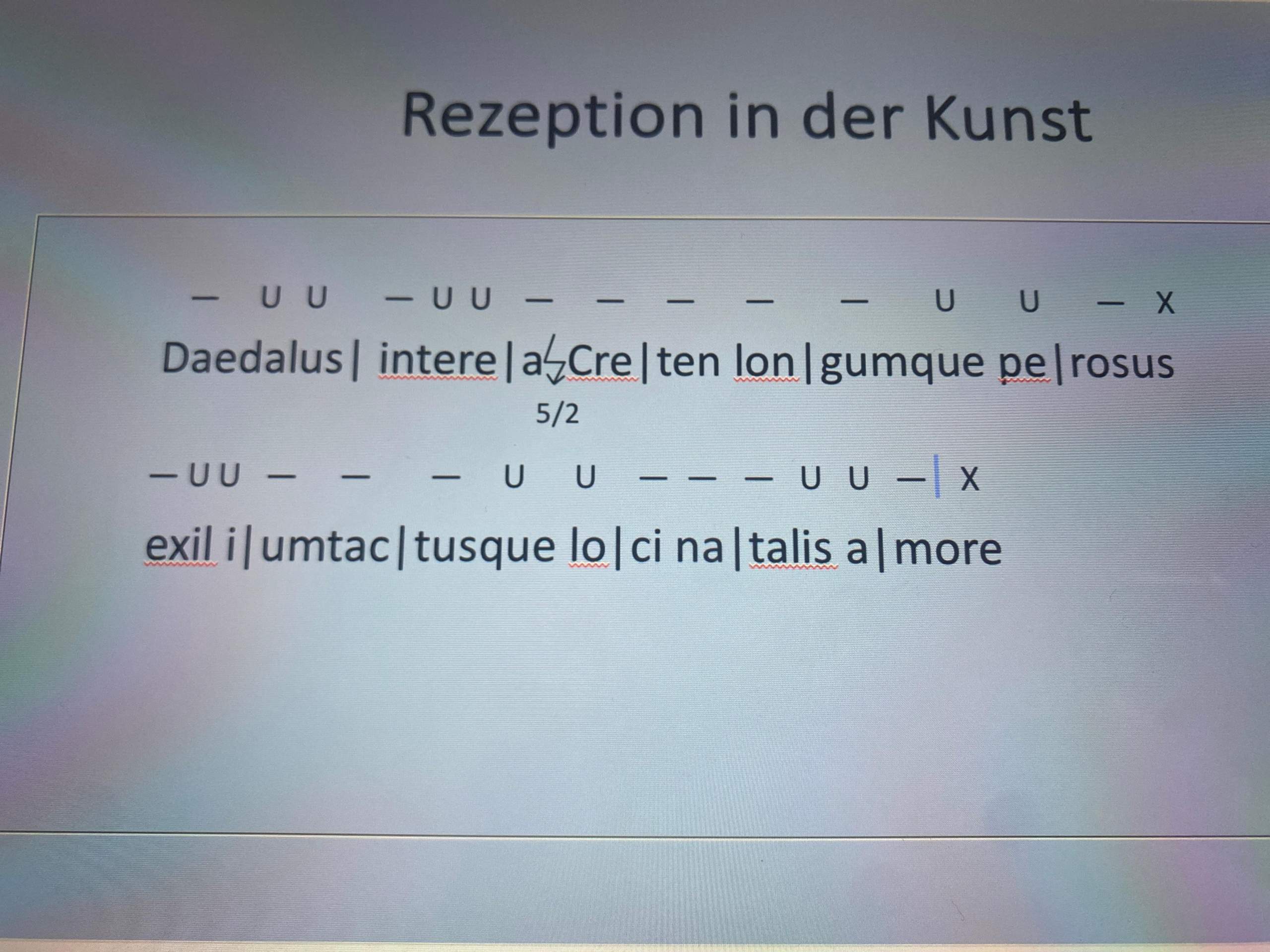 Ist diese Skandierung richtig? (Ovid, Metamorphosen)