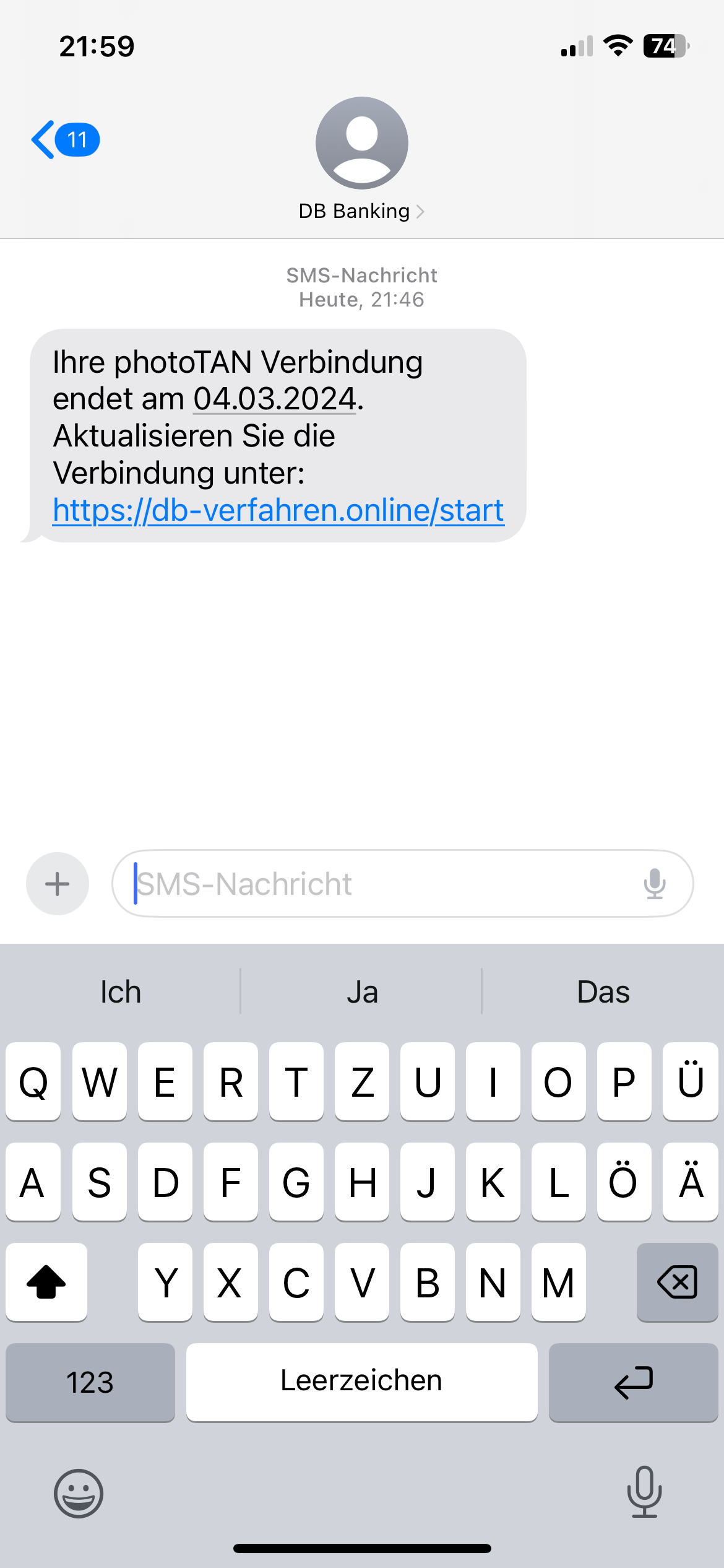 Ist diese sms Fake? (Hilfestellung, Scam, erkennen)