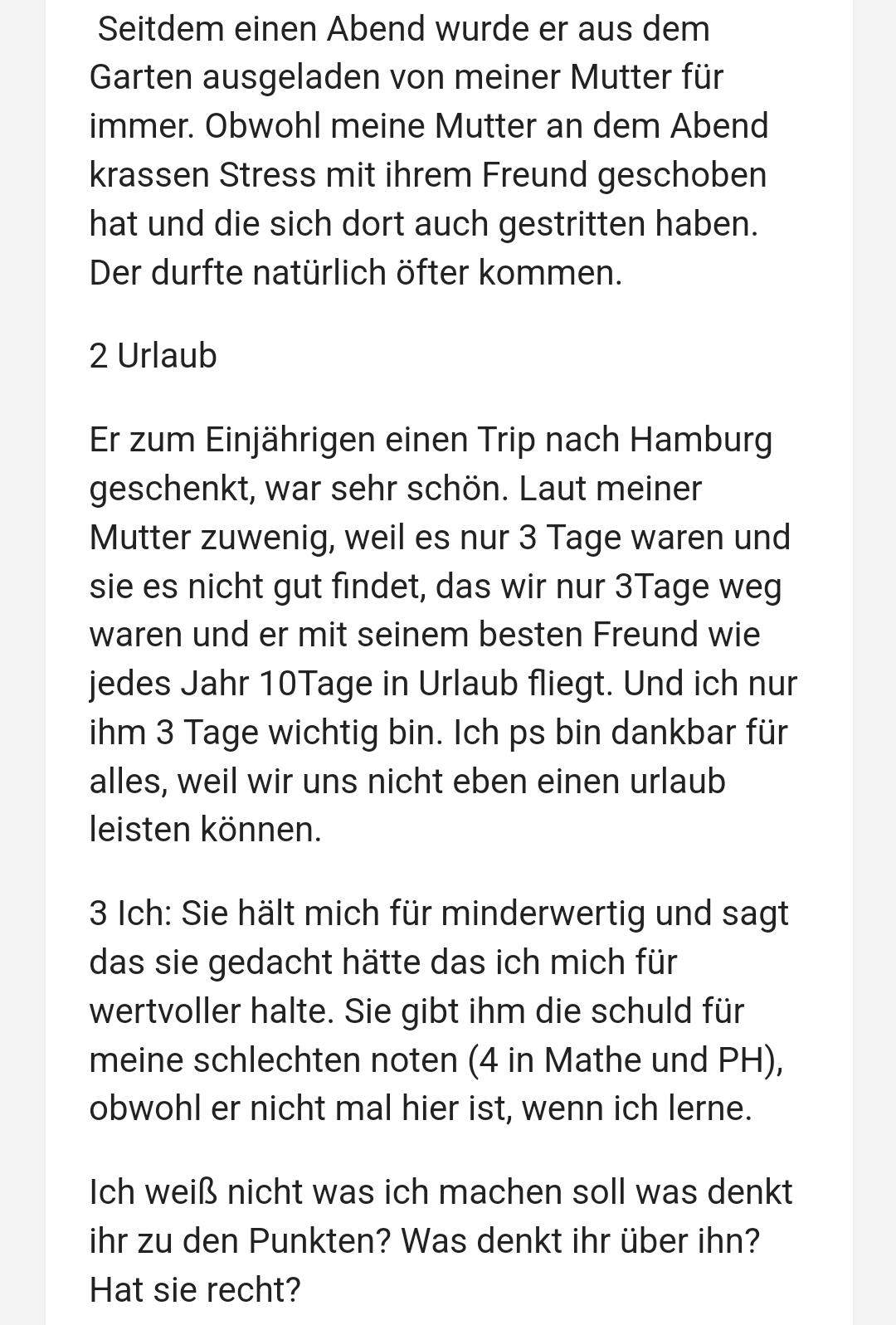 Ist es berechtigt, das meine Mutter meinen Freund hasst? (Psychologie, Beziehung, Familie)