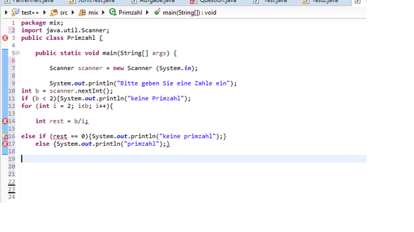 Java Primzahlen Code Fehler Programmieren Informatik 7742