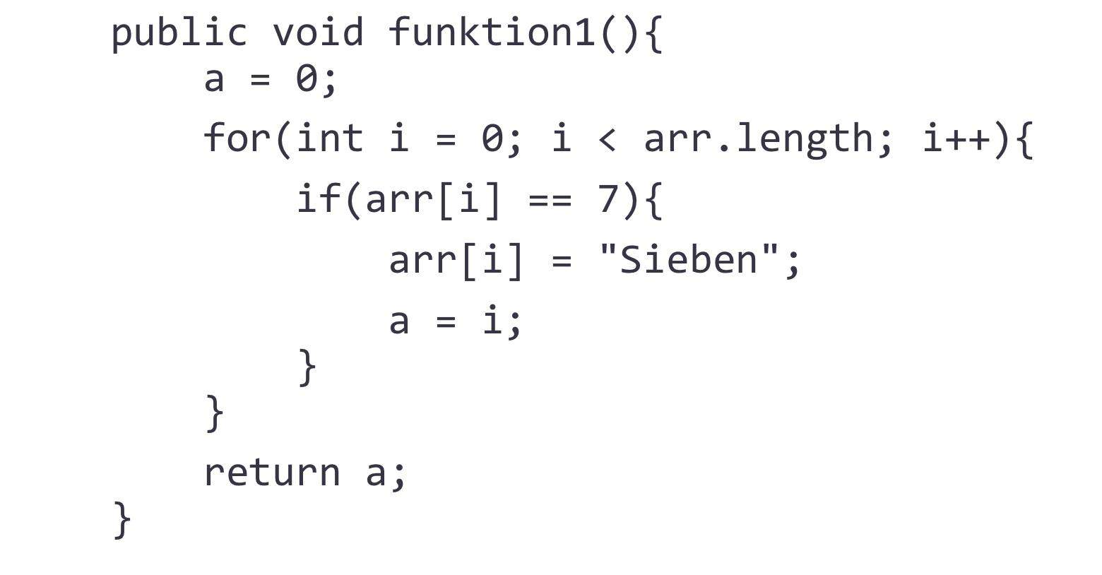 Java Arrays Methode Funktion Erklären Informatik Programmiersprache Array