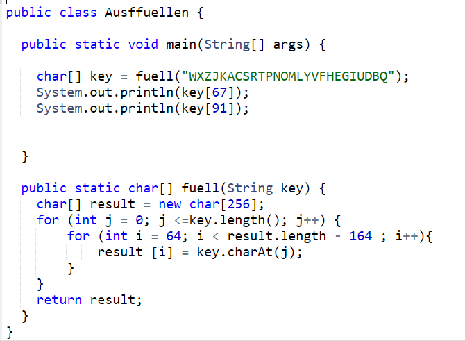 Java Char Array Mit Einem String Ausffüllen Programmiersprache