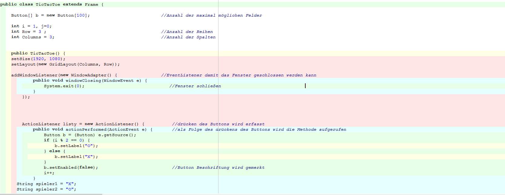 Java Editor Tic Tac Toe Gewinner ermitteln? (Schule, programmieren)