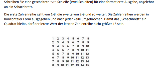 Java For Schleifen Aufgabe Wer Kann Helfen Computer Programmieren