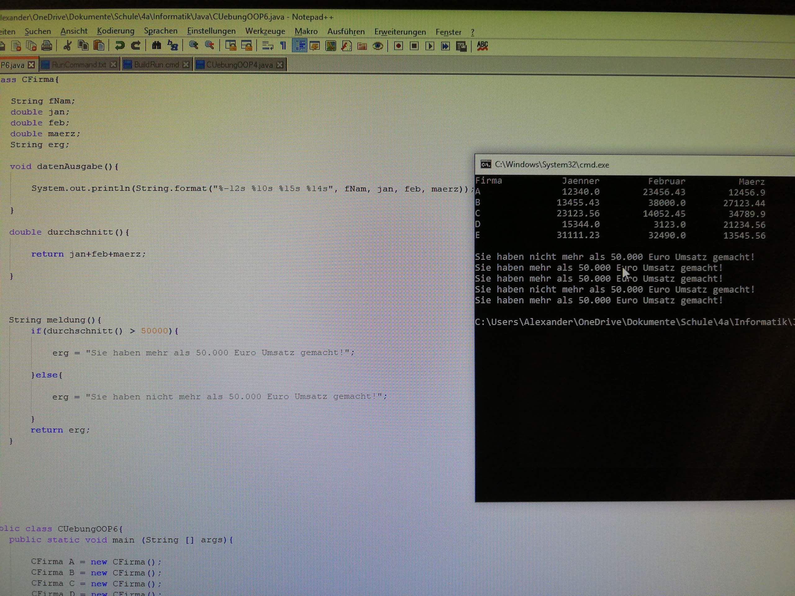 Java, Komma bei dezimalzahlen untereinander? (programmieren)