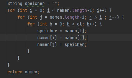 Java: Plätze in einem Array tauschen? (programmieren)