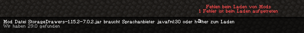 javafml:30 oder höher benötigt? (Minecraft, Java, Mods)