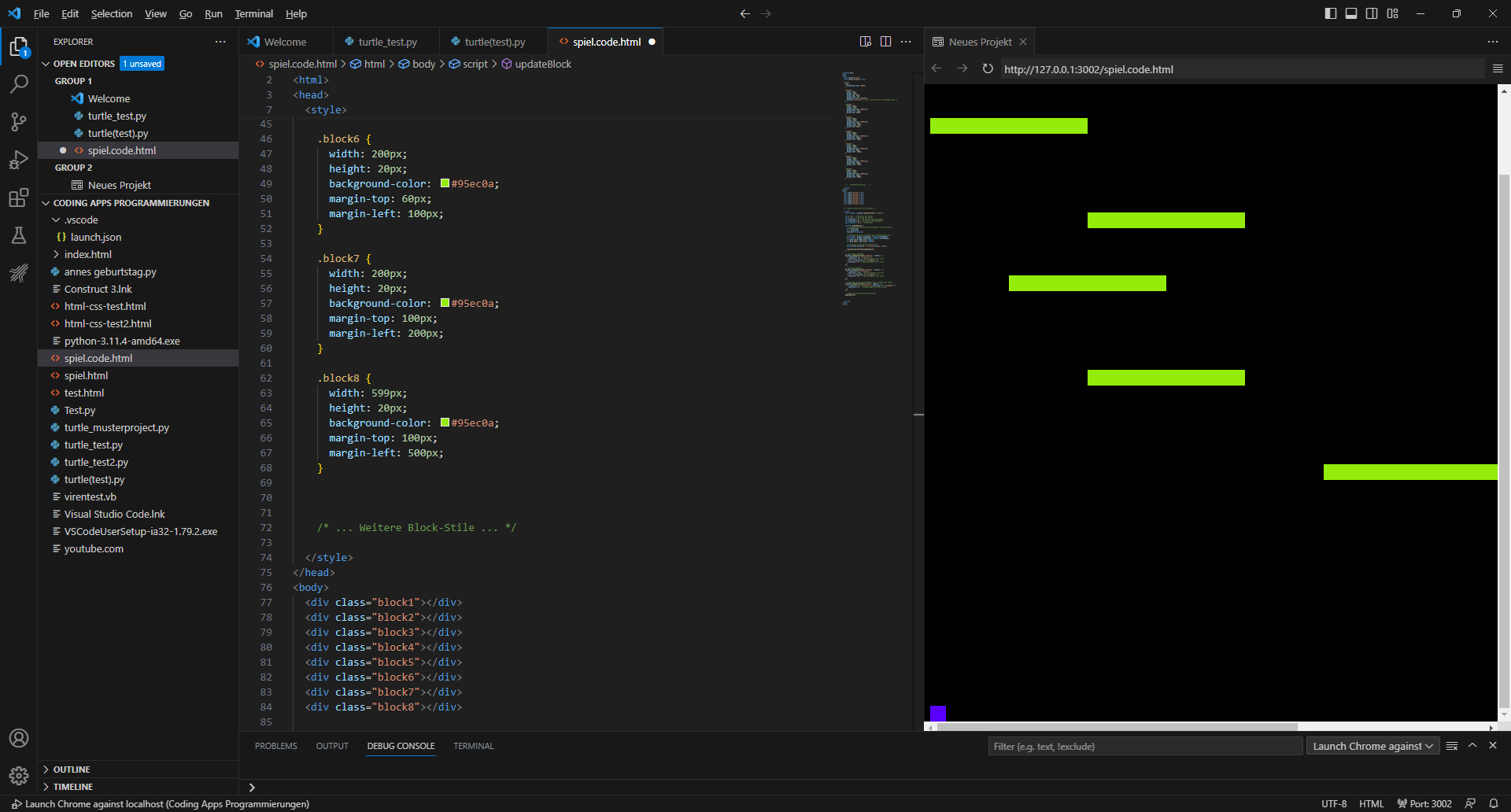 Javascript Festkörper Für Bestimmte Blöcke Erstellen Computer Spiele Programmieren 