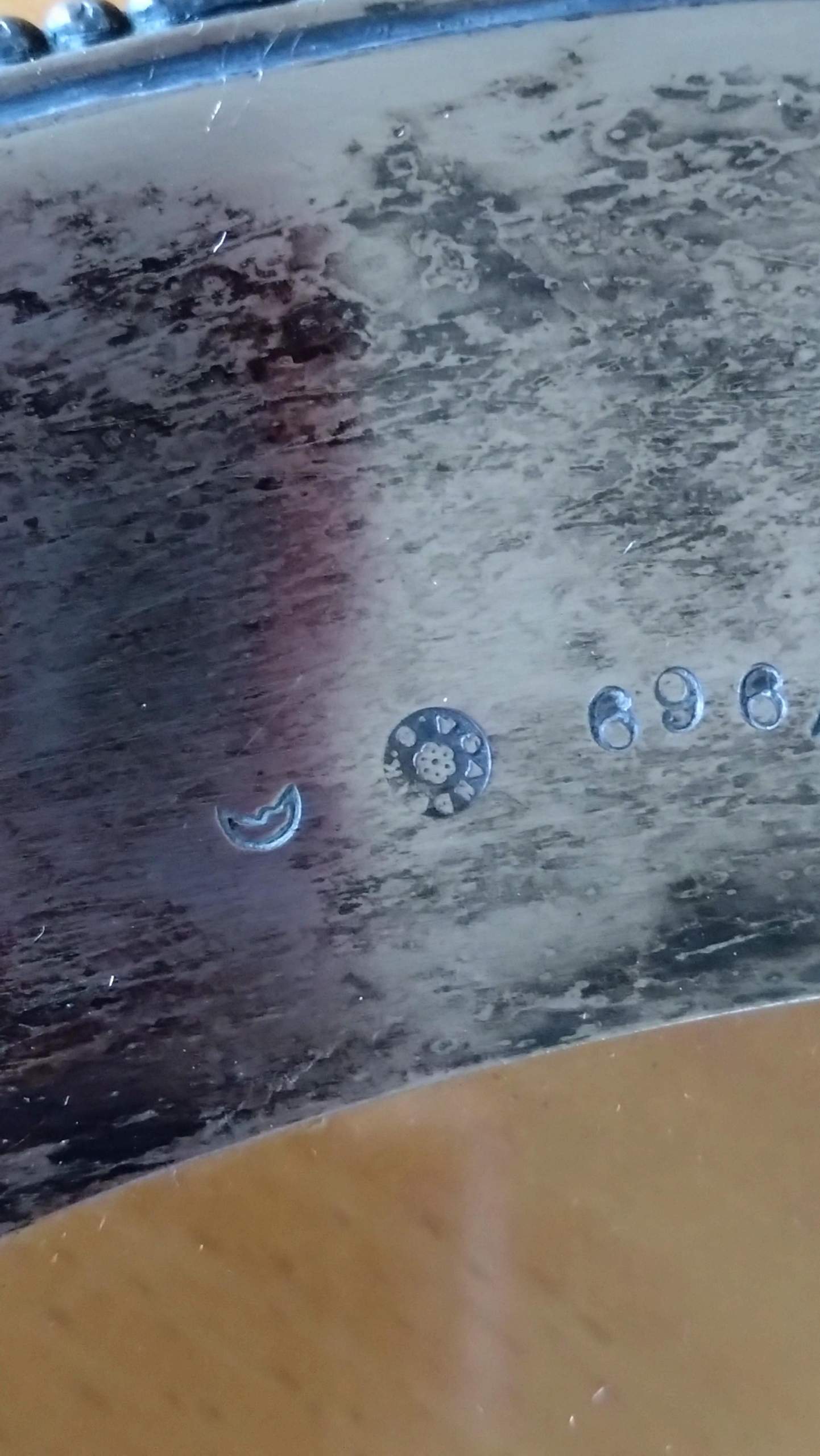 Jugendstil Tortenplatte - silber oder versilbert? (Antiquitäten, Punze)