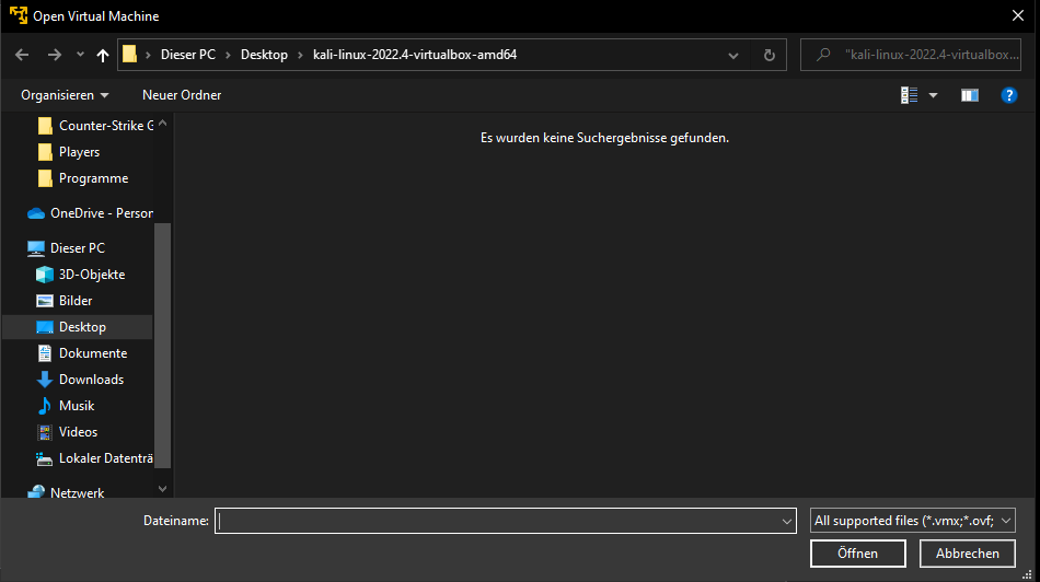 Kali wird von VMware nicht gefunden? (Linux, Kali Linux, Virtuelle Maschine)