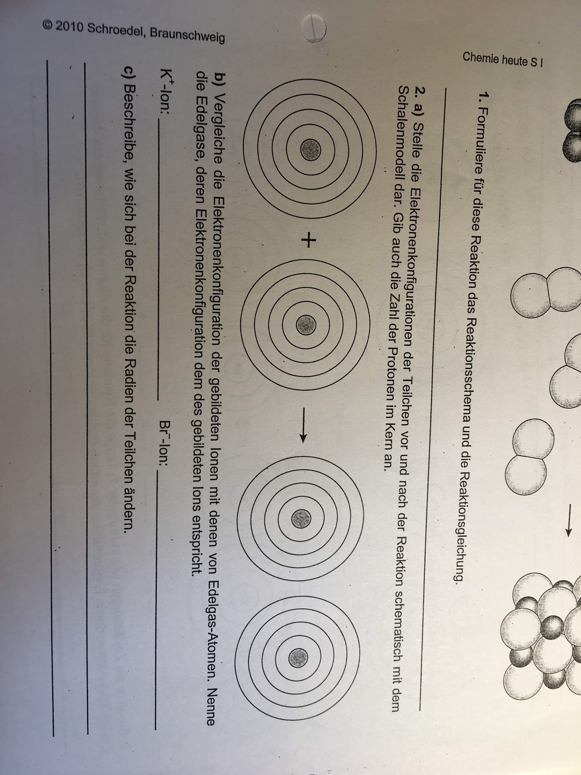 Kalium auf Brom Arbeitsblatt? (Chemie)