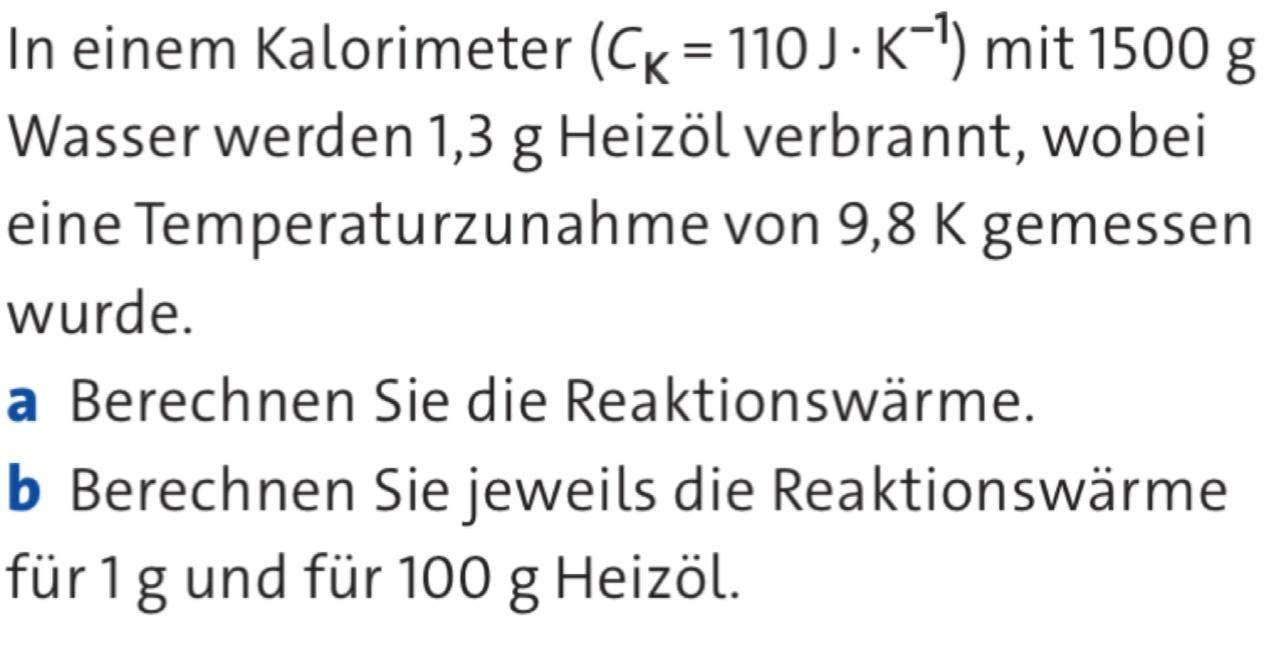 Kalorimeter? (Formel, Chemieunterricht)