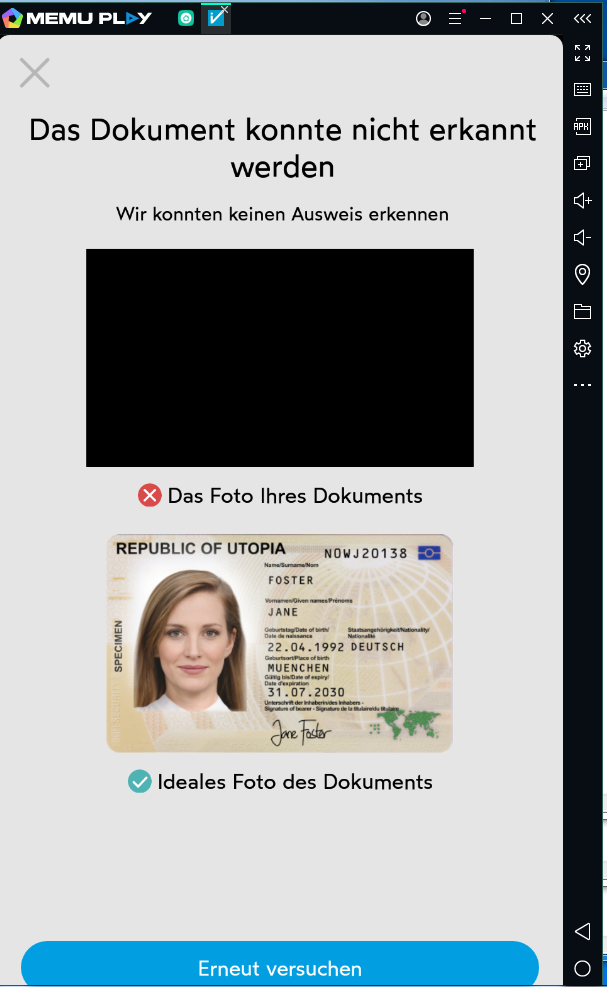 Kann ich den Ausweis auch mit einem Drucker Scannen? (Kamera)