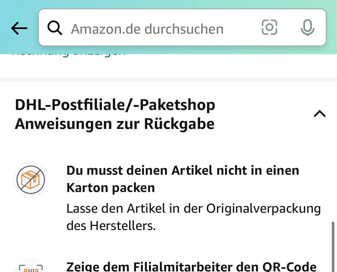 Kann ich einen kleineres Packer nehmen für die Amazon Retour? (Versand ...