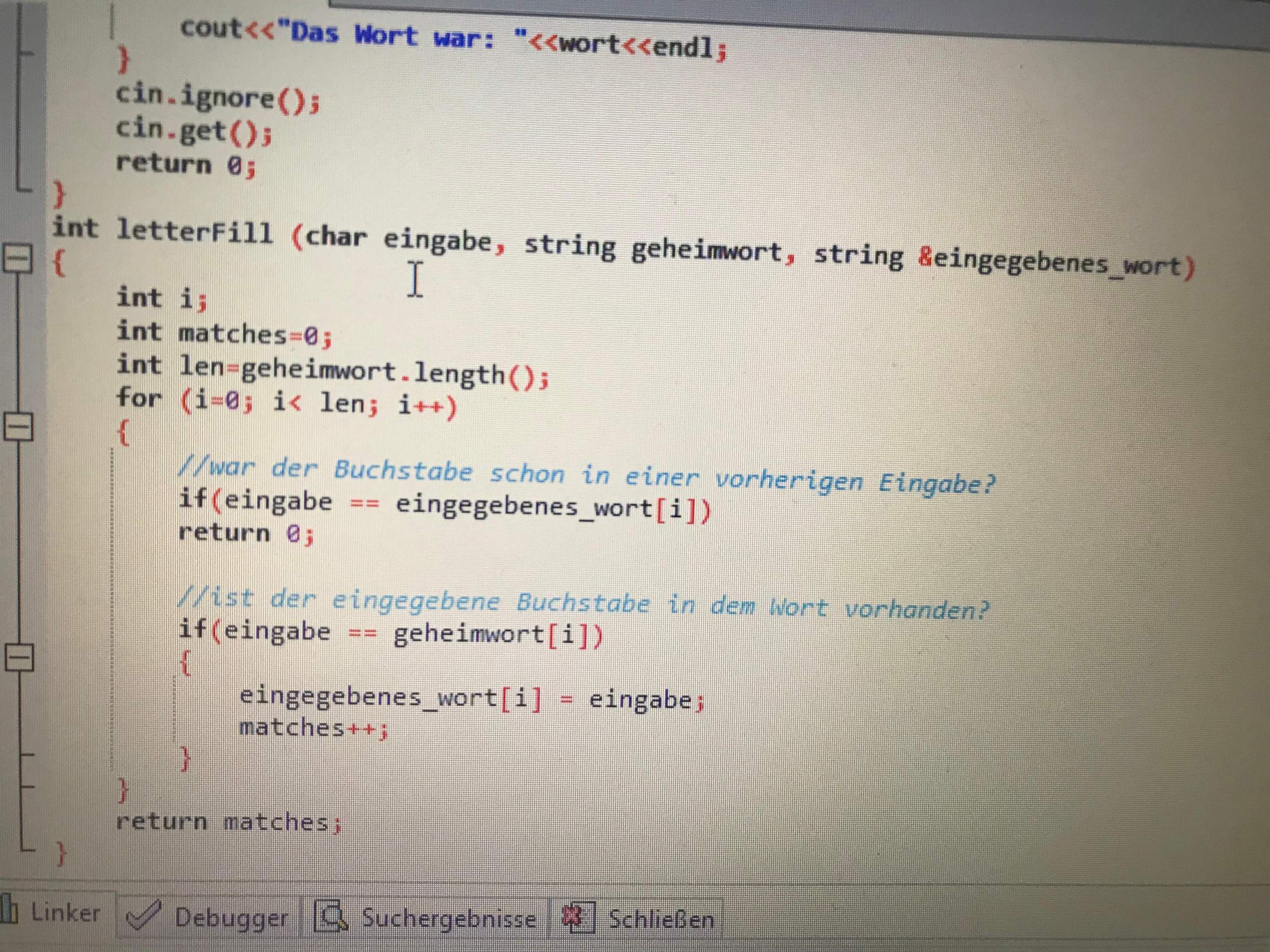 Kann Mir Einer Bei Diesem C Code Helfen Computer Schule