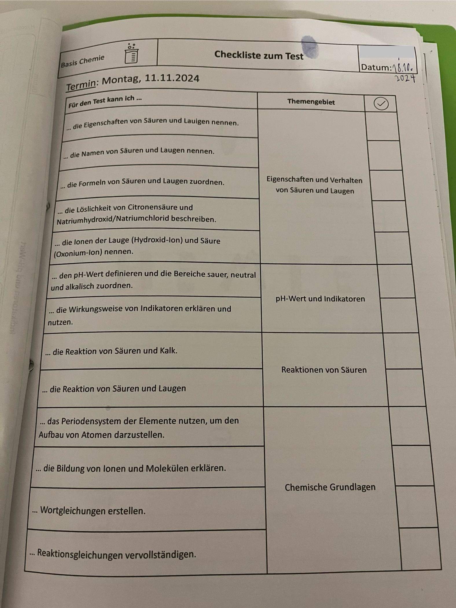 Kann mir jemand alle Beispiele zu diesen Themengebieten geben (in ...