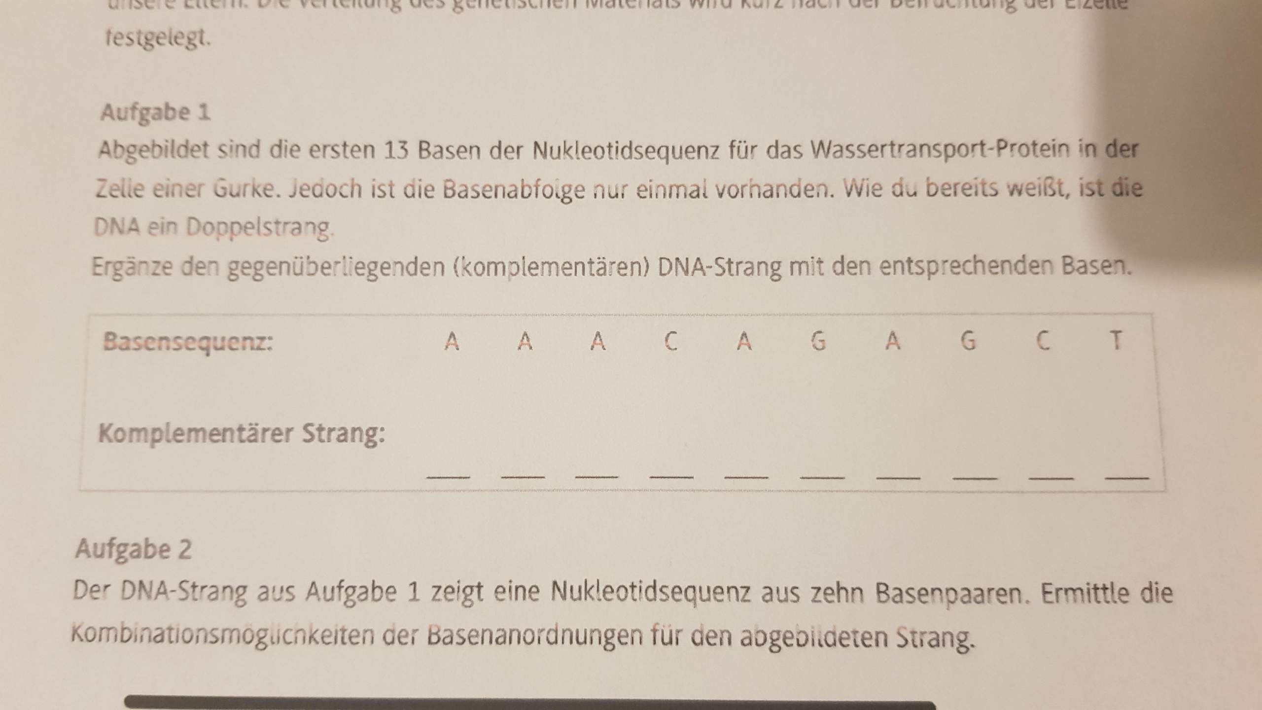 Kann mir jemand, bei den Bio Aufgaben helfen? (Schule, Mathematik ... Kann mir jemand, bei den Bio Aufgaben helfen? (Schule, Mathematik ...
