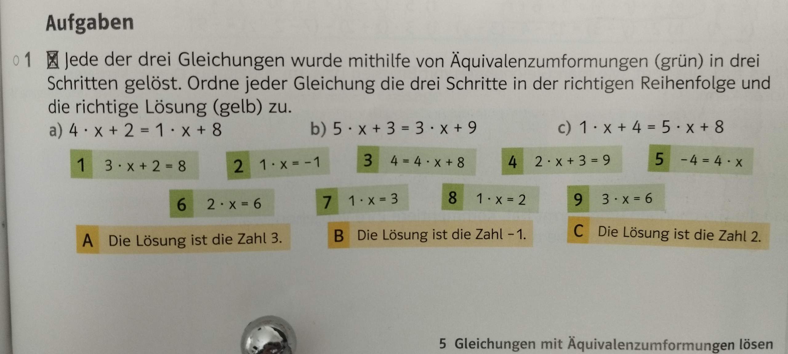 Kann mir jemand bei Mathe helfen (Gleichungen mit Äquivalenzumformung ...