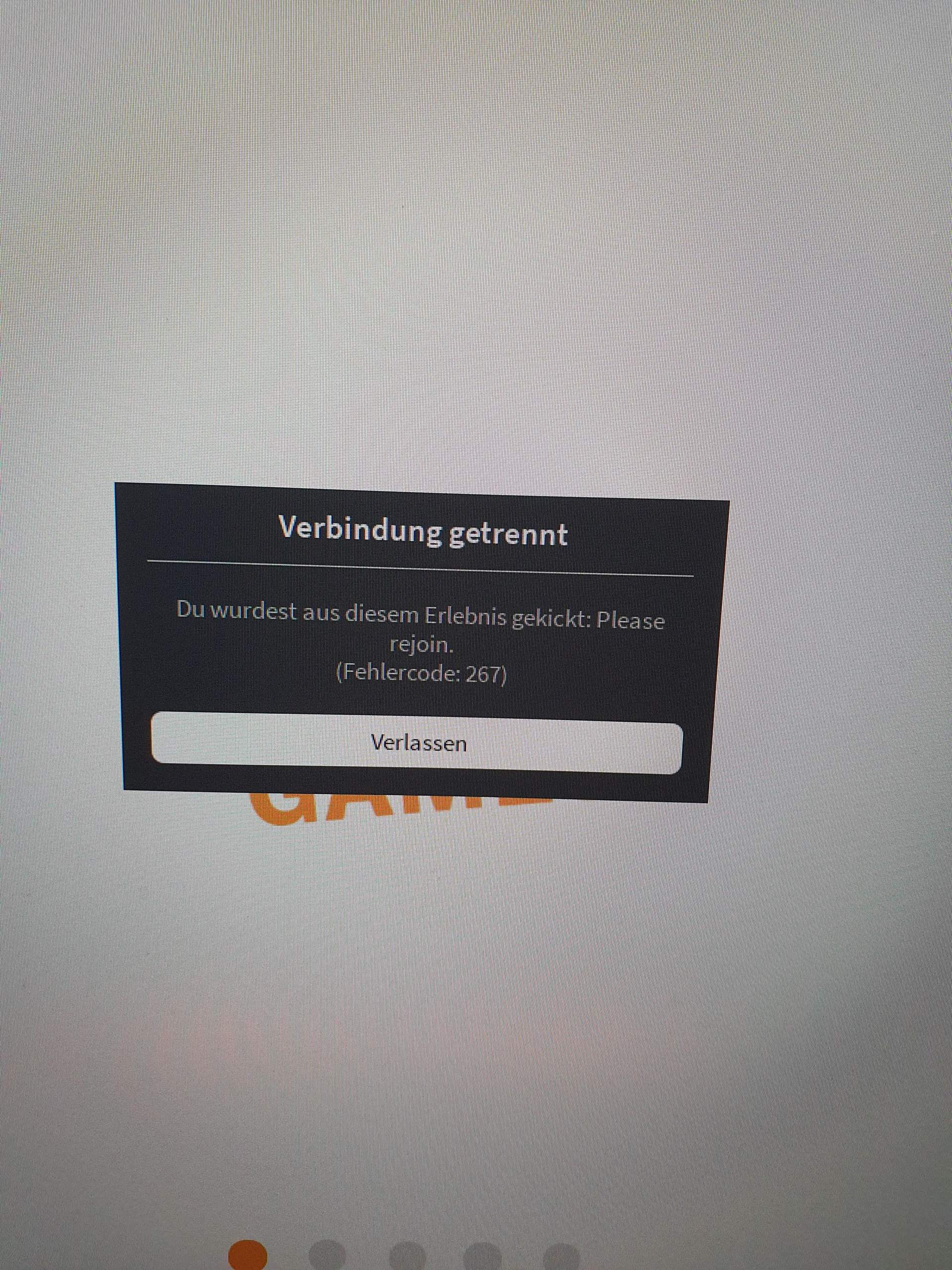 Kann mir jemand bei roblox fehlercode weiterhelfen? (Fehler)