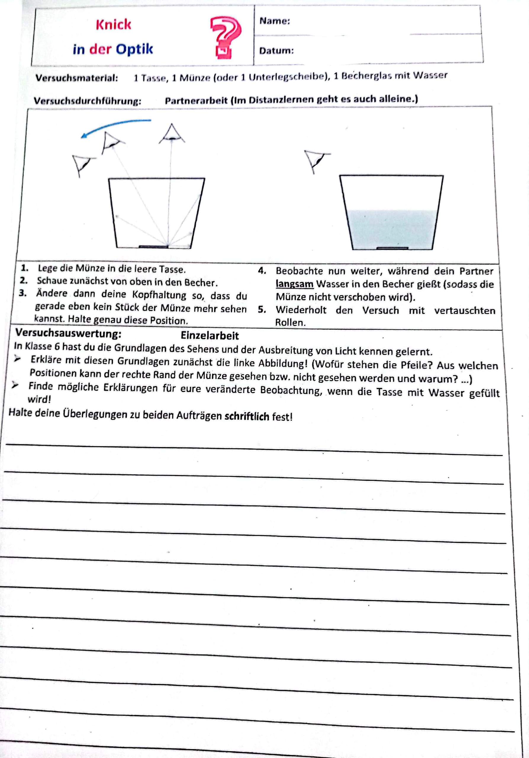 Kann mir jemand das so Zeichnen? (Licht, Optik)