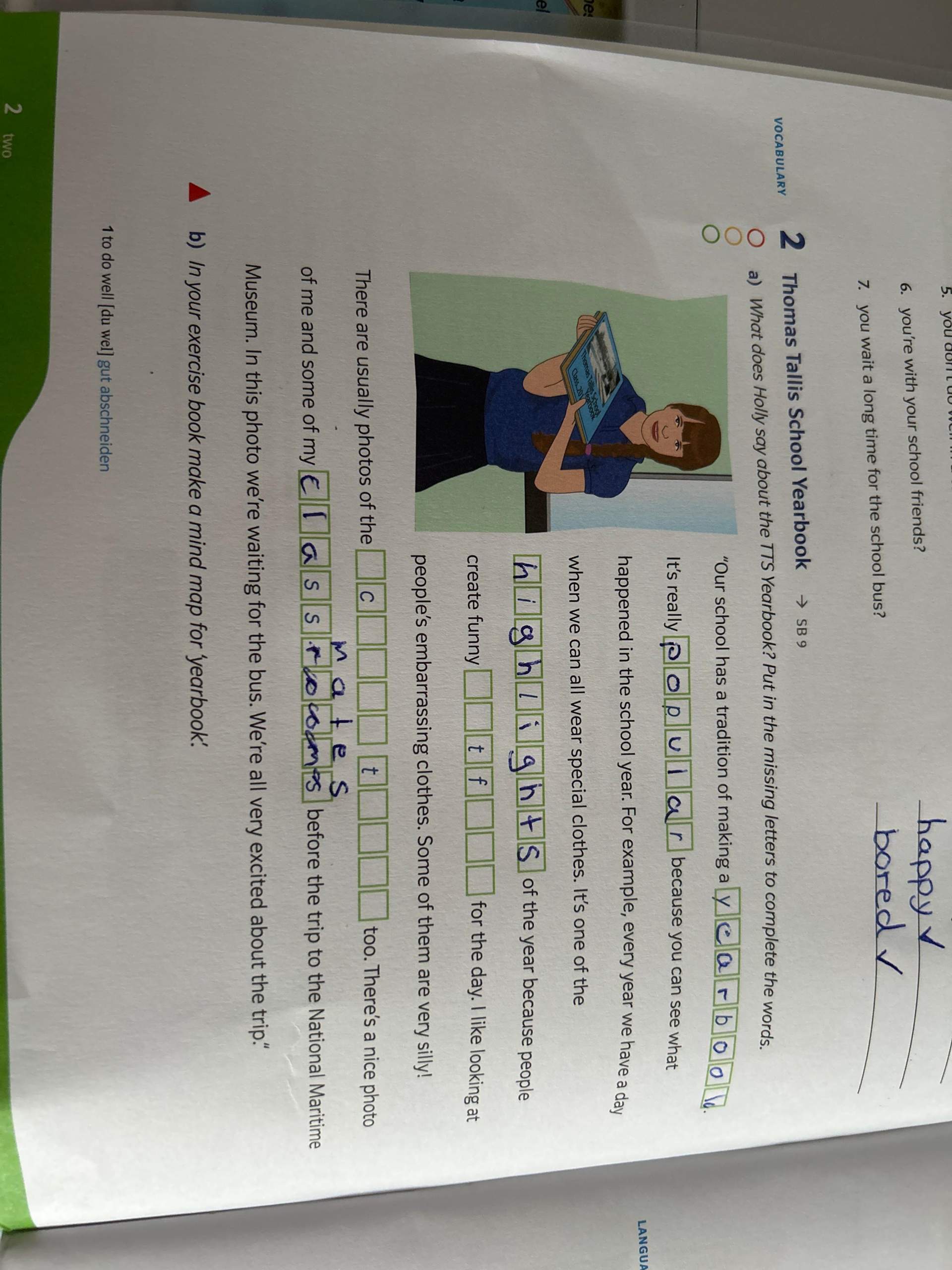 Kann mir jemand die Lösung sagen von Green line 2? (Englisch)