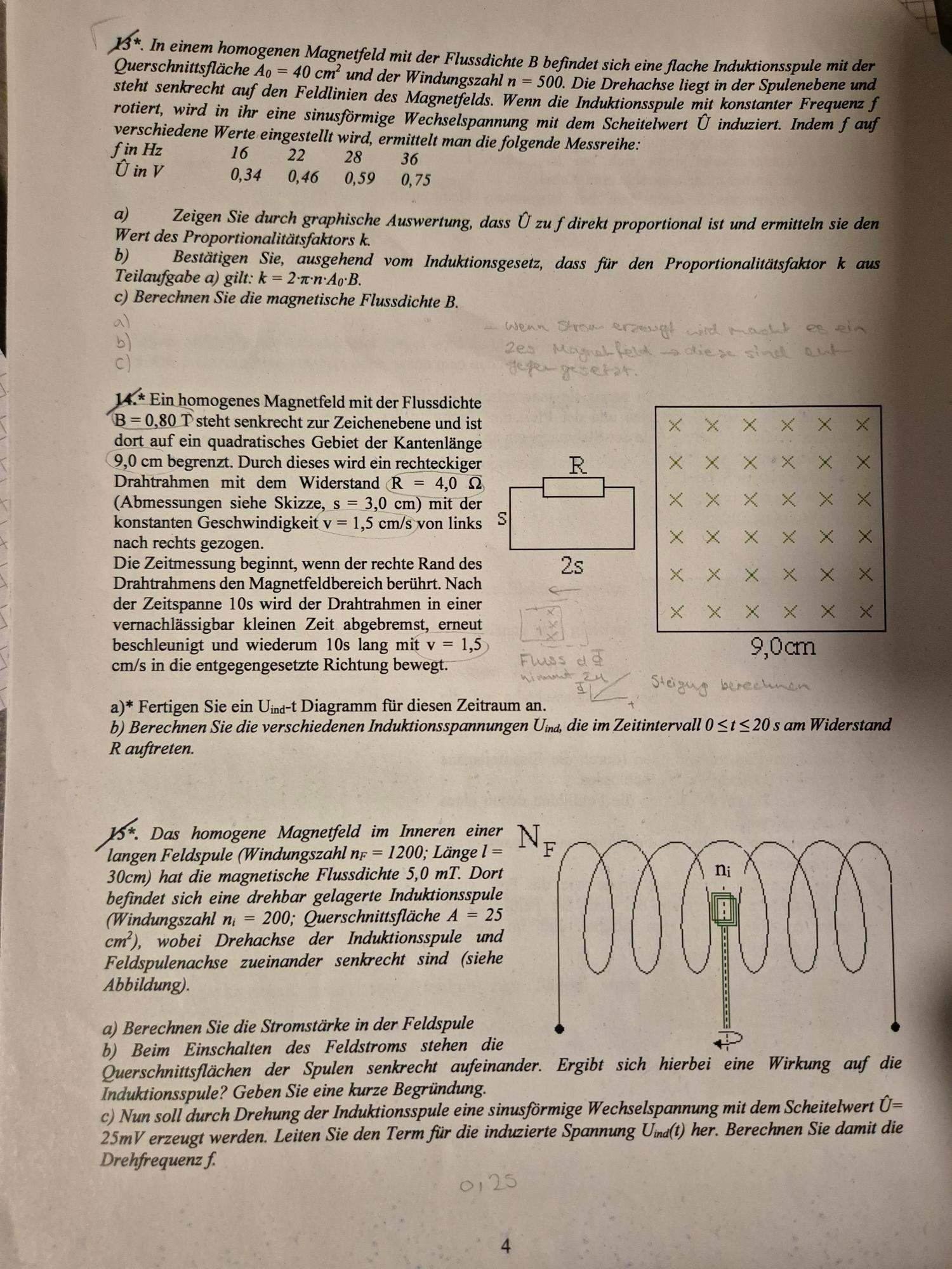 Kann mir jemand mit Physik (Induktion) helfen? (Strom, Elektrotechnik ...