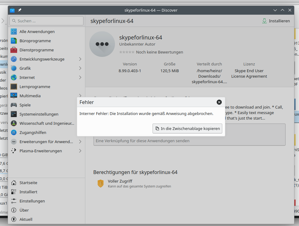 Kann skype for linux nicht mehr installieren unter opensuse tumbleweed ...