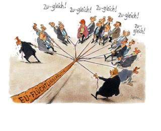 Karikatur von Gerhard Mester beschreiben? (Schule, Politik)