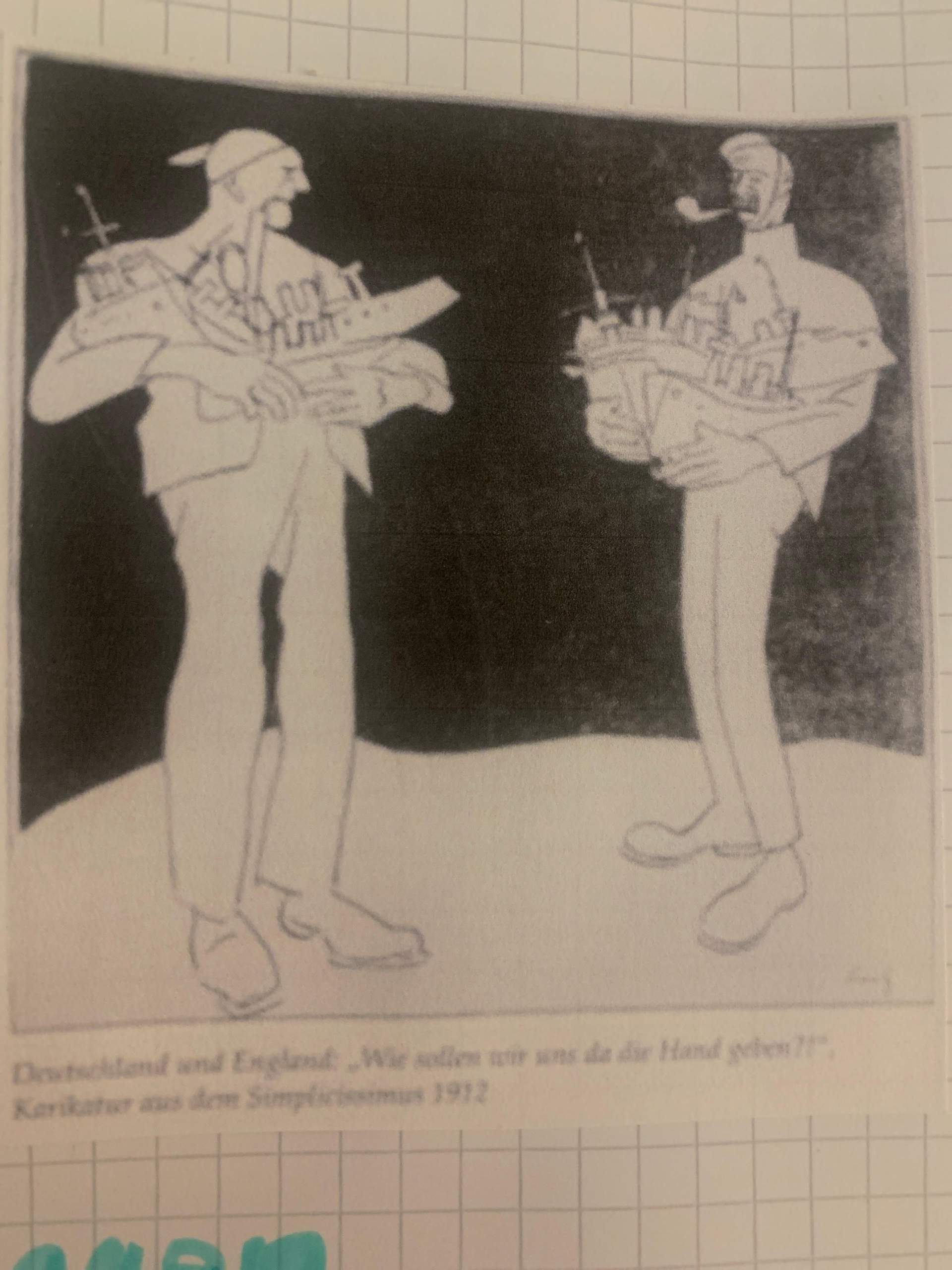 Karikatur: Wie sollen wir uns da die Hand geben? (Deutschland, England ...