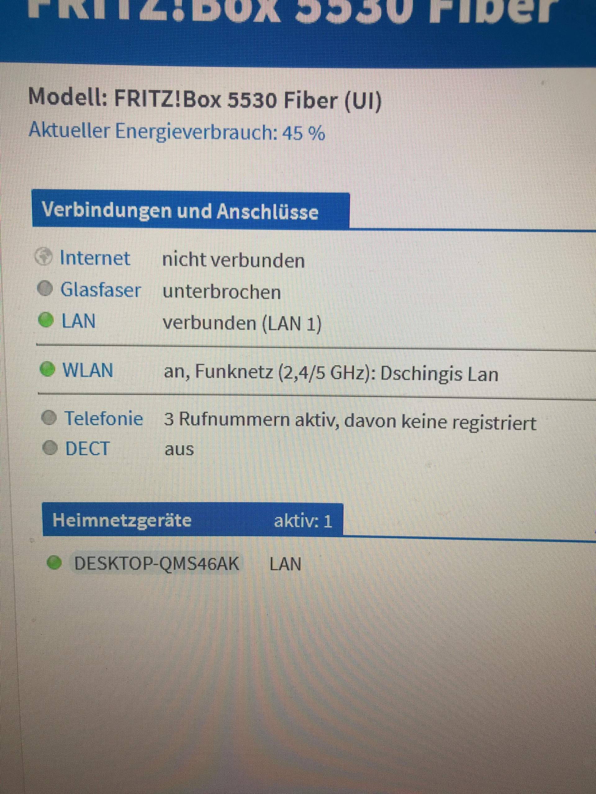 Kein Internet mit FRITZ!Box 5530 Fiber? (WLAN, Netzwerk, Router)