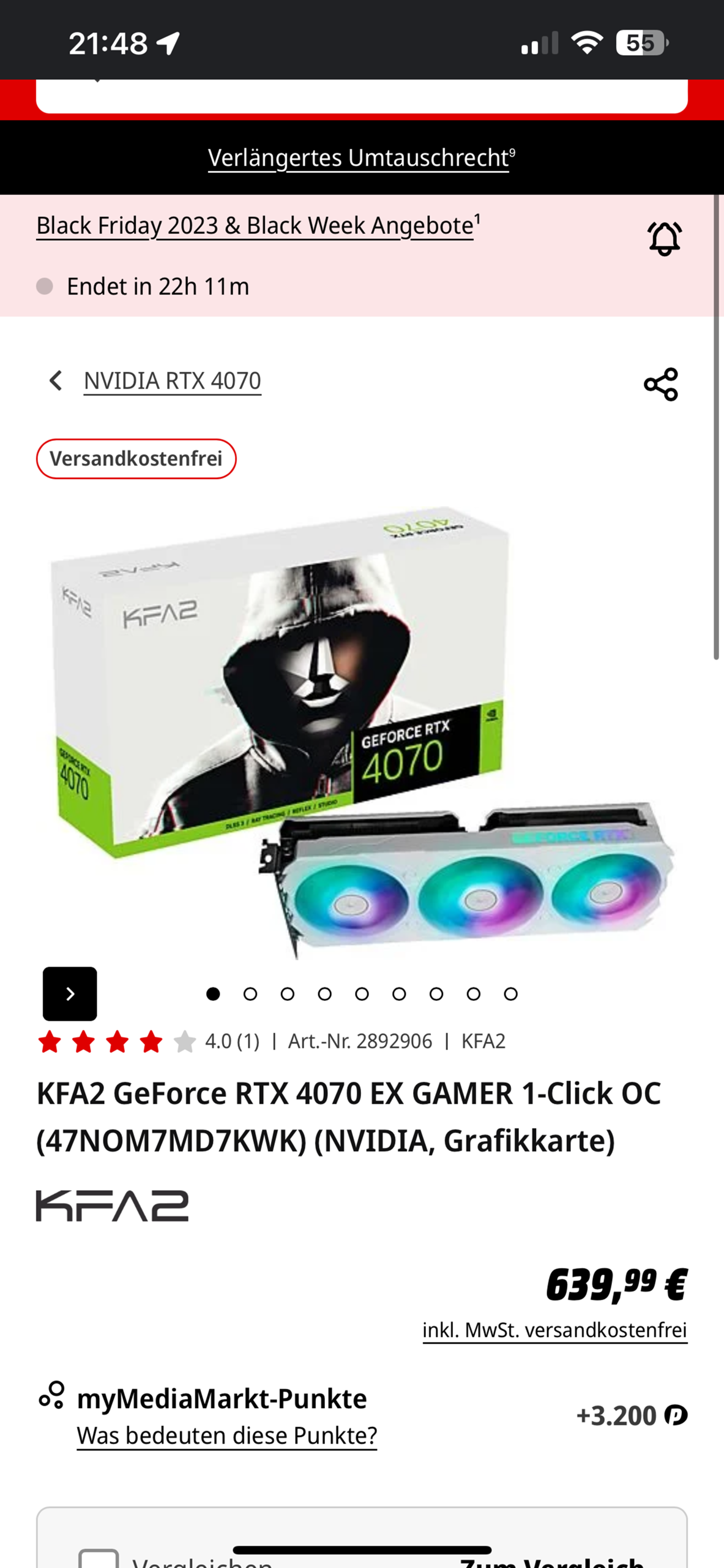 Kfa2 RTX 4070 ex gamer in schwarz 1000€ und in pink und weiß normal 640€? (Nvidia, Nvidia ...